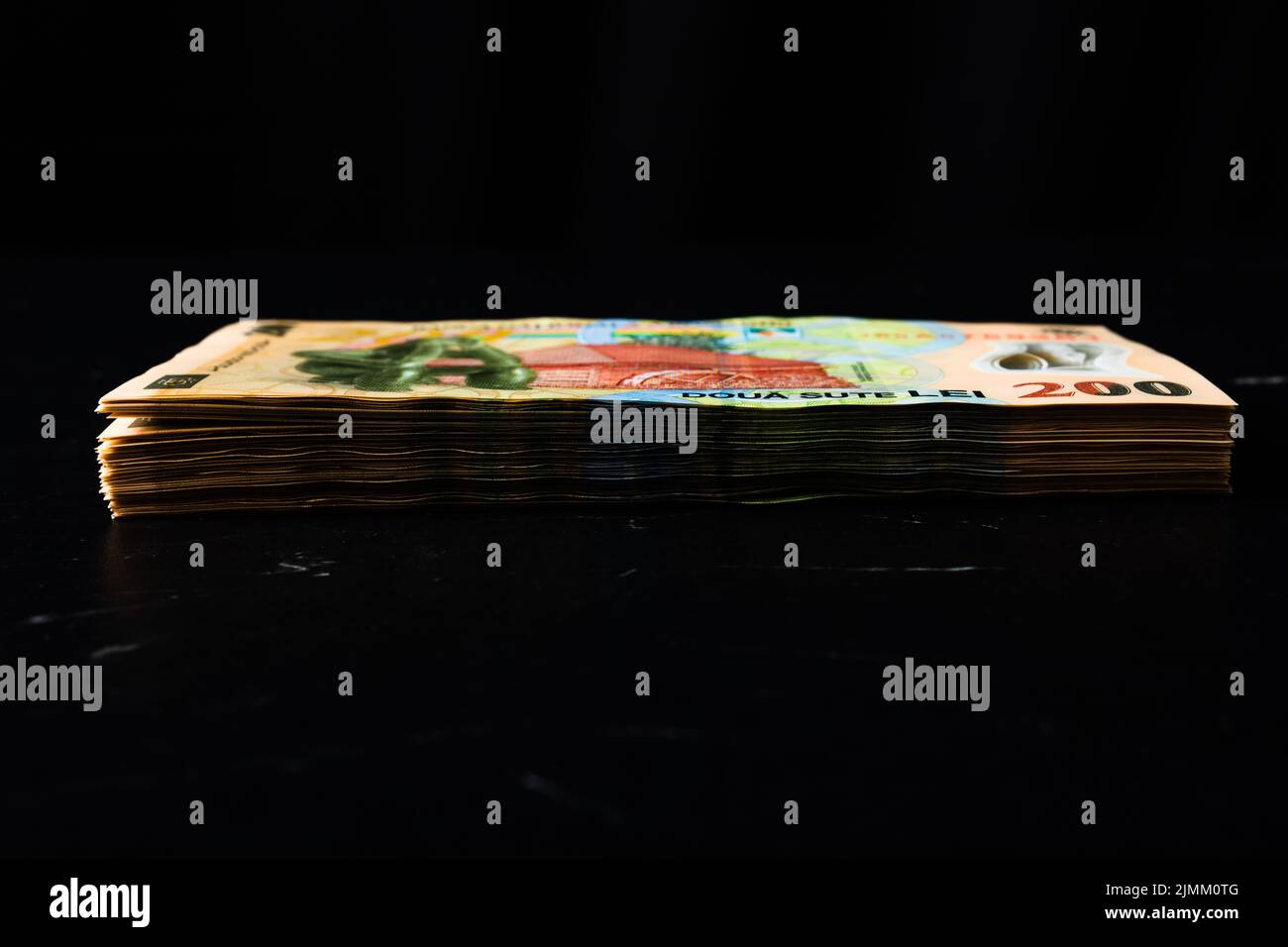 Stack of LEI Romanian money. RON Leu Money European Currency Stock ...