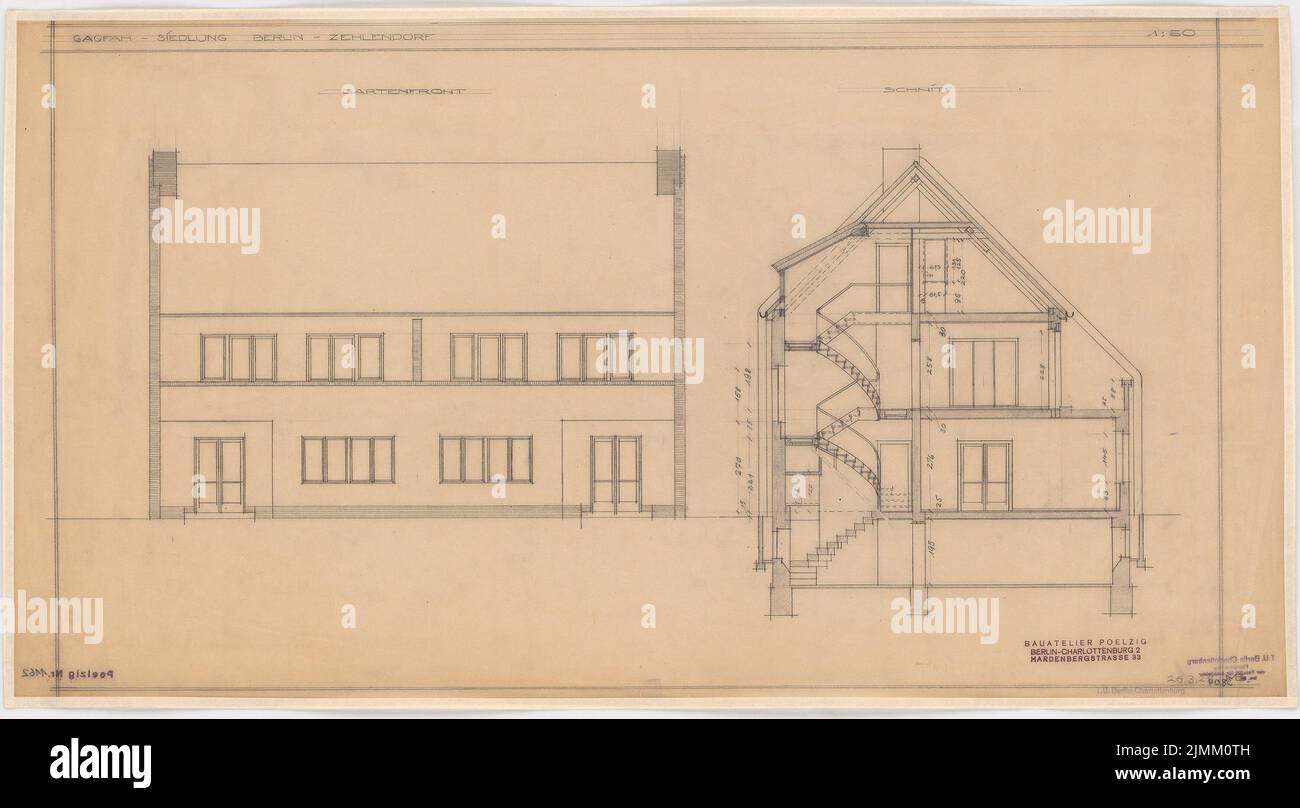 Poelzig Hans (1869-1936), Gagfah settlement in the Fischtalgrund ...