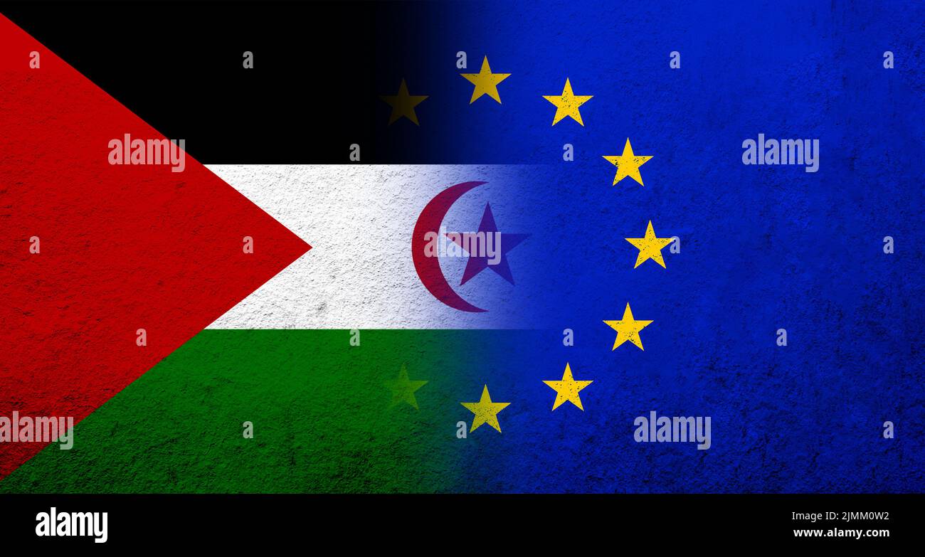 Flag of the European Union with Arab Democratic Republic Western Sahara ...