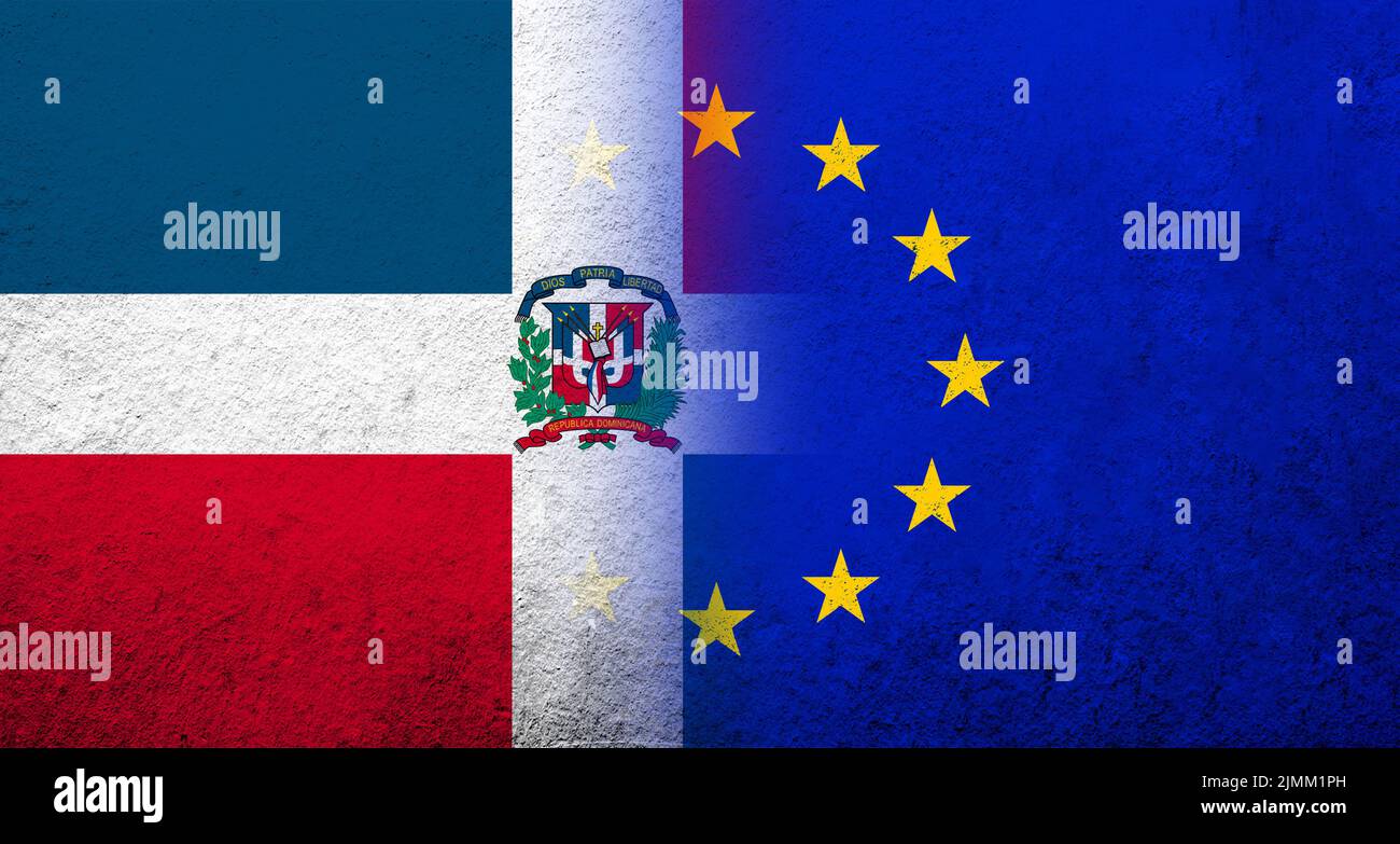 Flag of the European Union with National flag of Dominican Republic ...