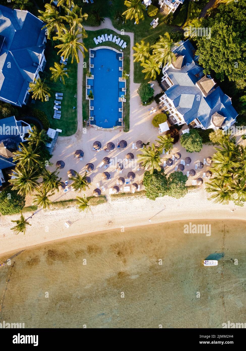 Tropical swimming pool on a tropical Island Mauritius pool view Stock ...