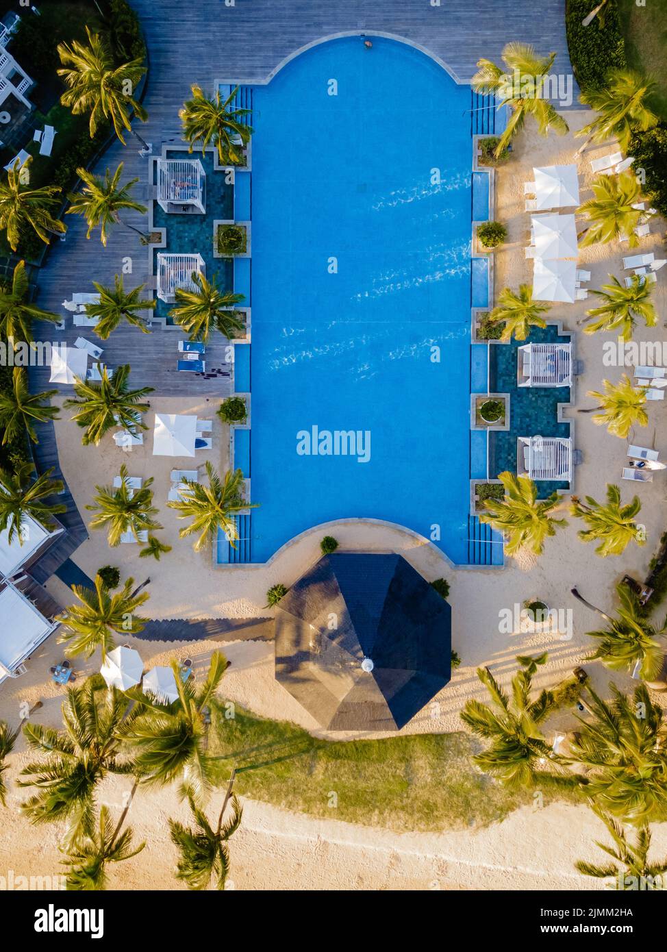 Tropical swimming pool on a tropical Island Mauritius pool view Stock ...