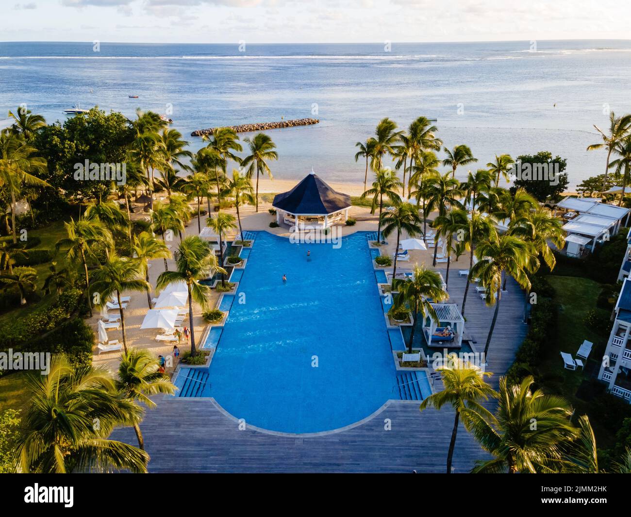 Tropical swimming pool on a tropical Island Mauritius pool view Stock ...