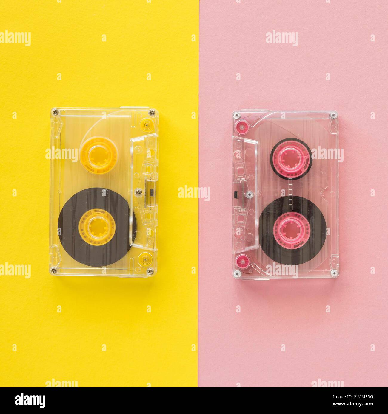 Top view music concept with casette Stock Photo - Alamy
