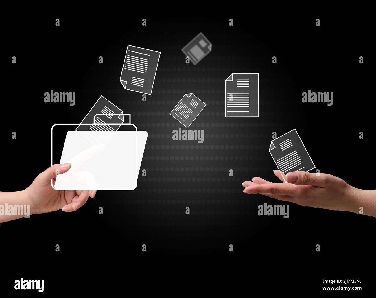 Concept of document flow in the company, transition to paperless ...