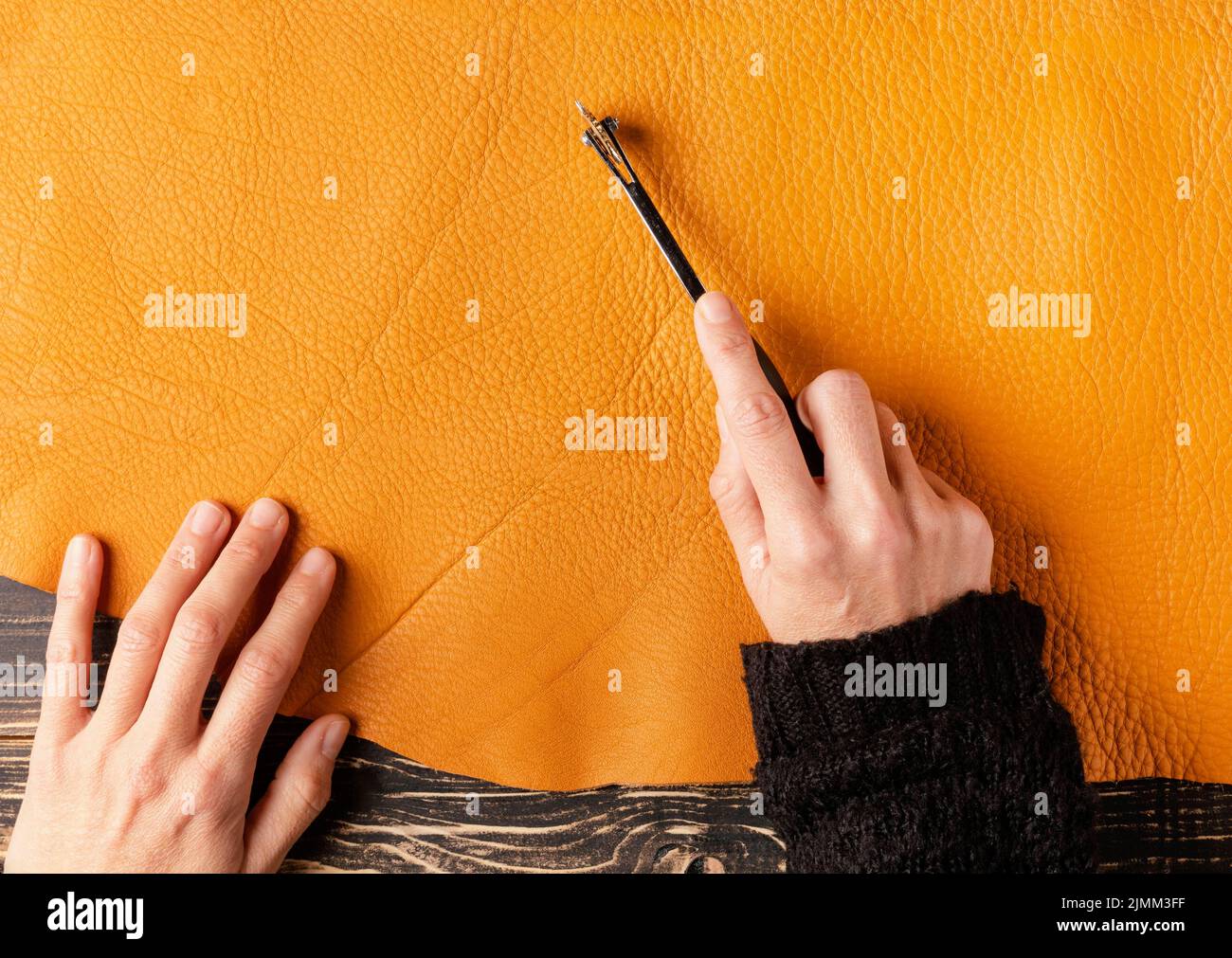 Hand cut leather hi-res stock photography and images - Alamy
