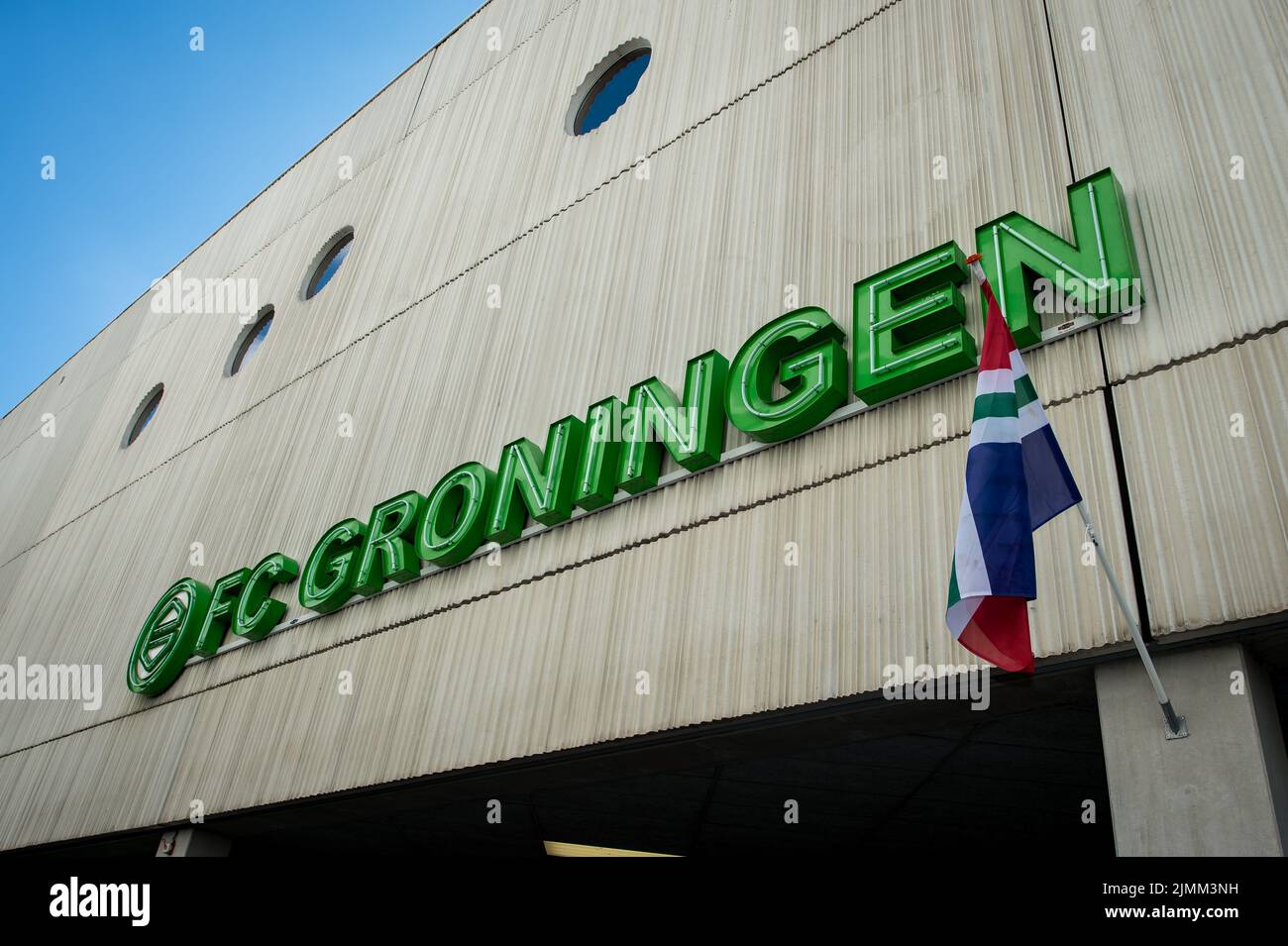 GRONINGEN - FC Groningen stadium logo during the Dutch Eredivisie match ...