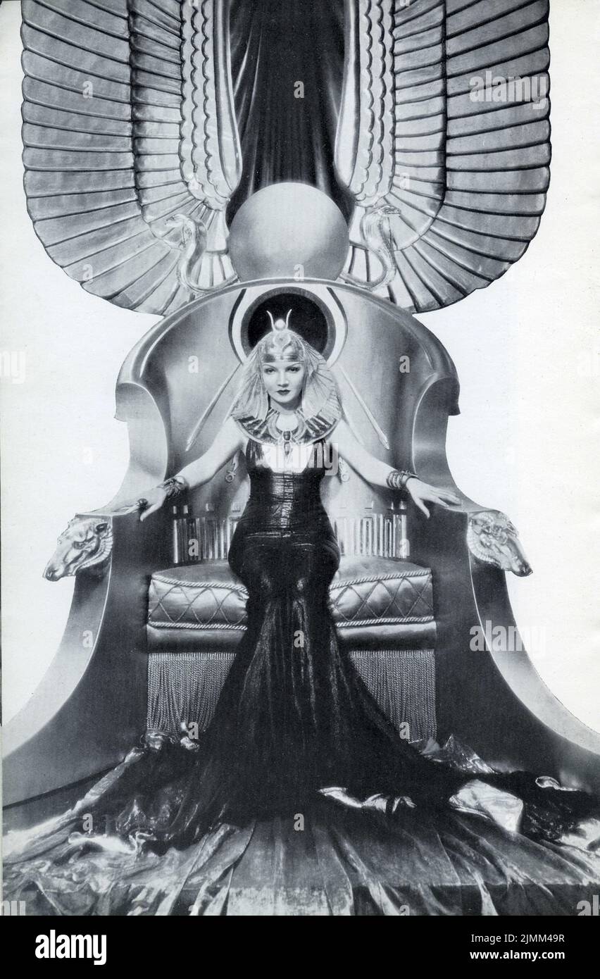 CLAUDETTE COLBERT on her Throne in CLEOPATRA 1934 director CECIL B. DeMILLE Miss Colbert's ...