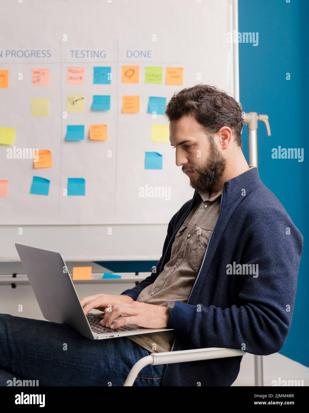 Bearded man working laptop Stock Photo - Alamy Bearded man working laptop Stock Photo - Alamy