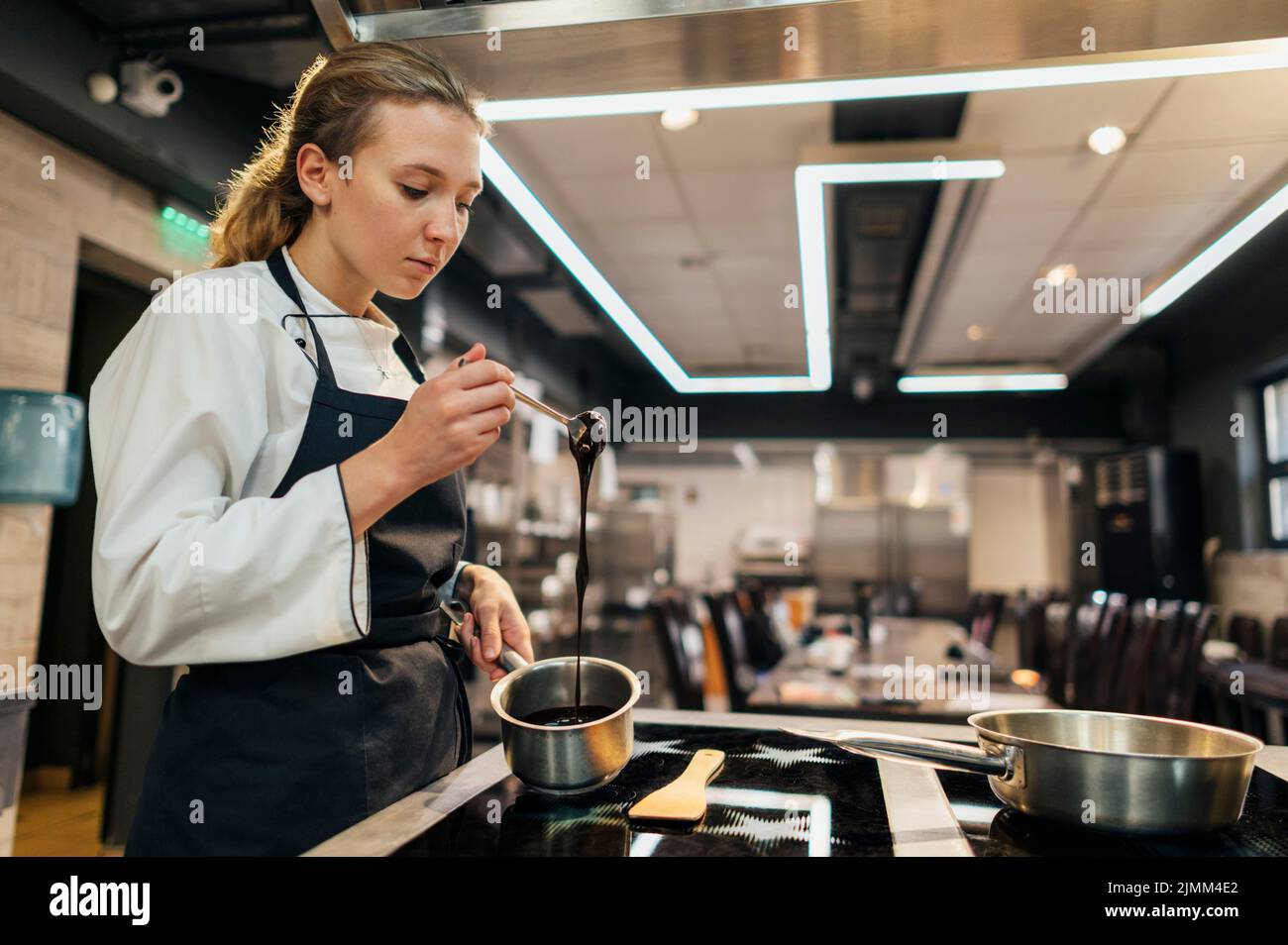 Close up female chef preparing hi-res stock photography and images - Alamy