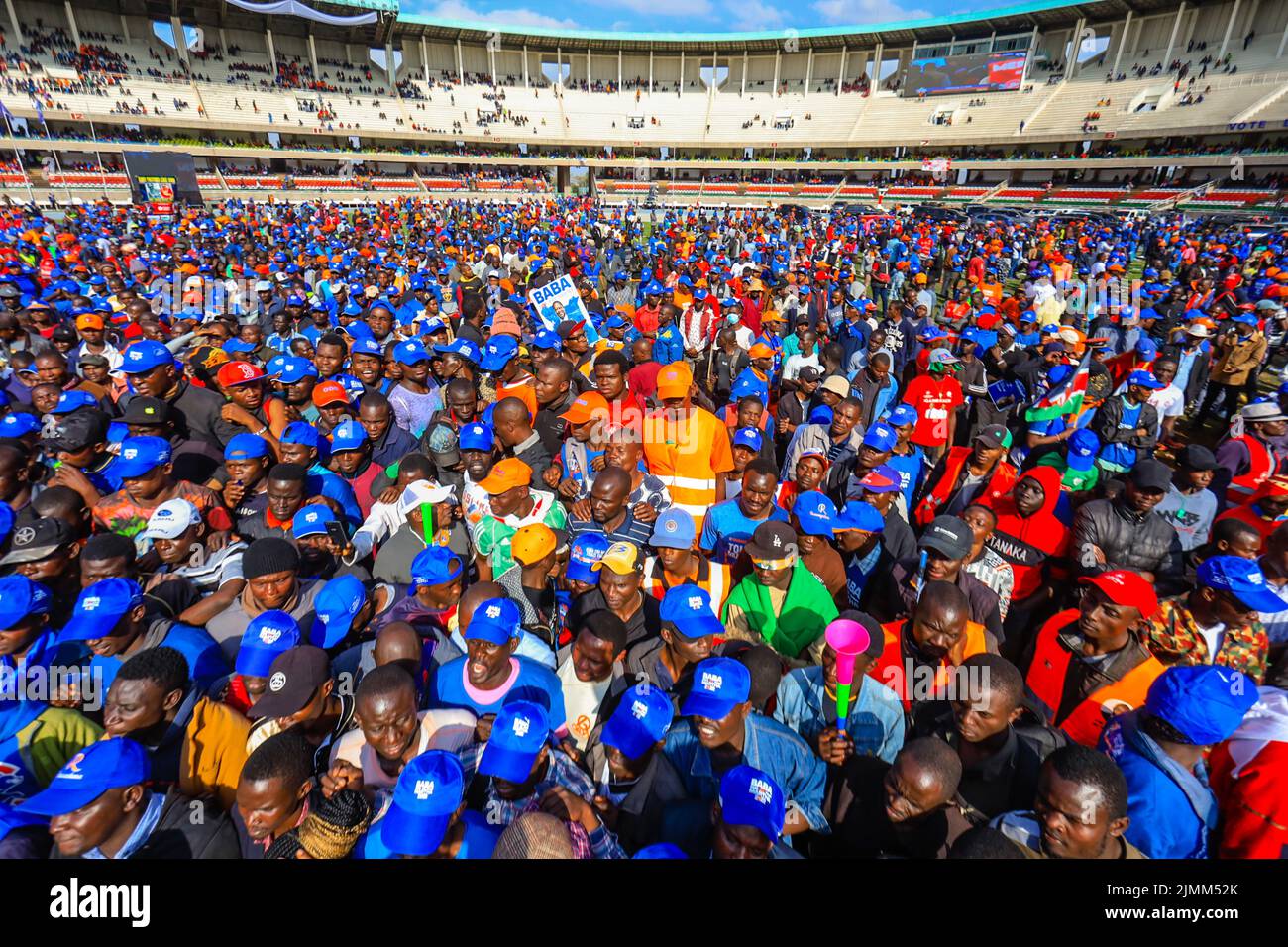Nairobi, Kenya. 6th Aug, 2022. The Azimio la Umoja Kenya Kwanza supporters gather together ...