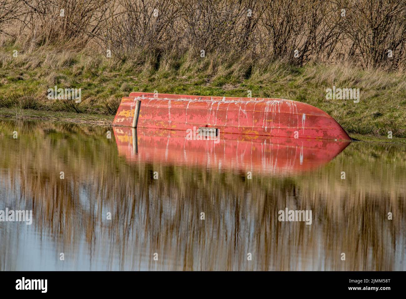 Red boat hull Stock Photo - Alamy