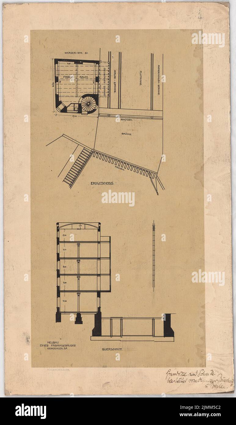 Poelzig Hans (1869-1936), factory building Werdermühle in Wroclaw (1906 ...