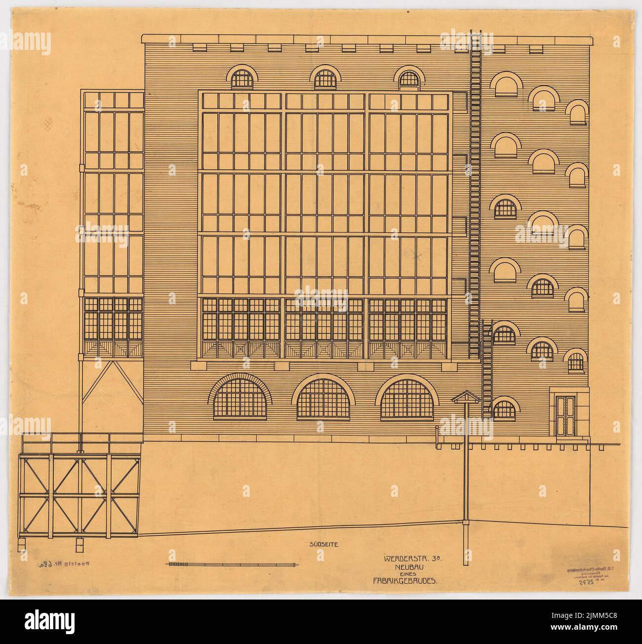 Poelzig Hans (1869-1936), factory building Werdermühle in Wroclaw (1906 ...
