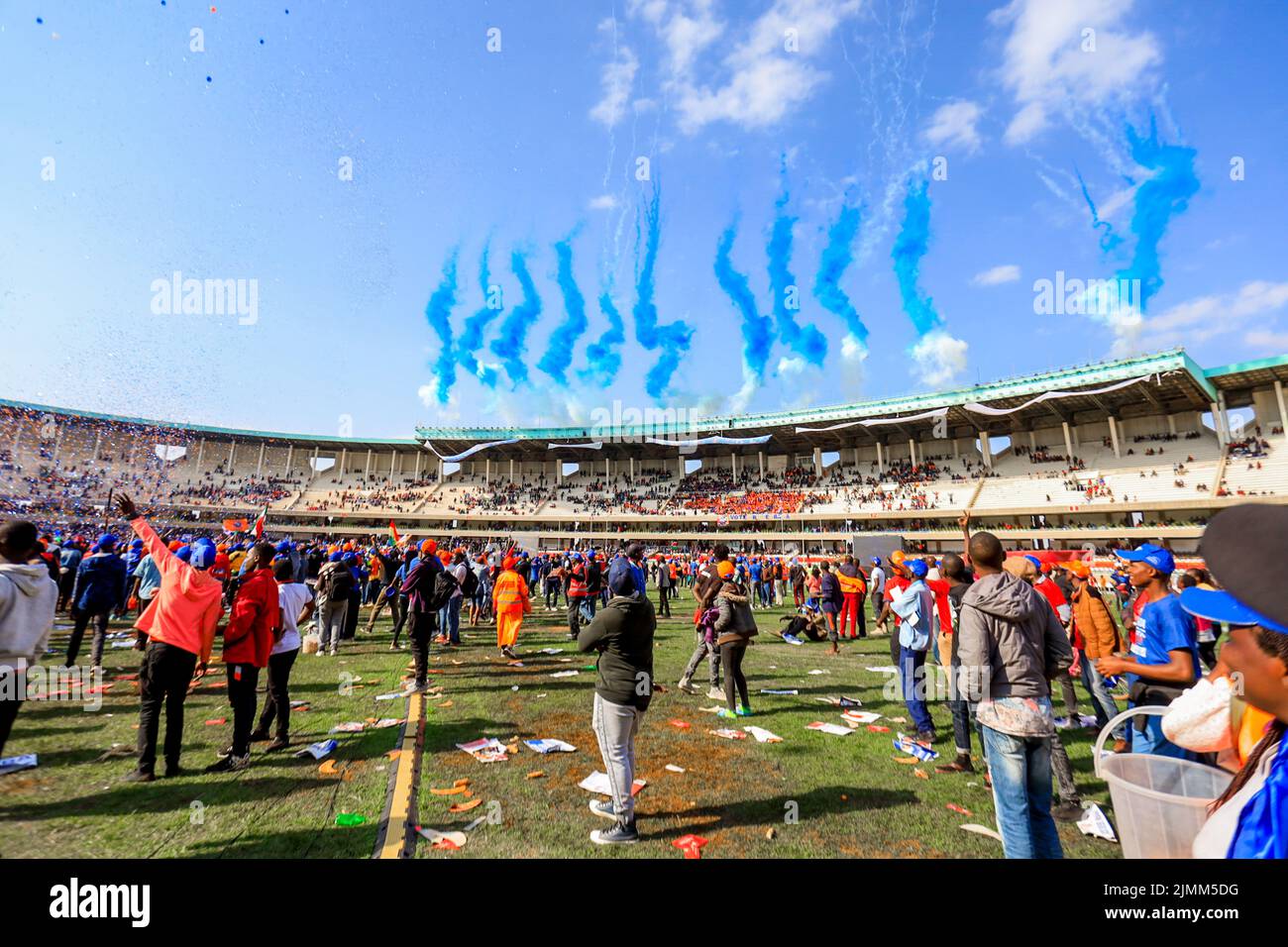 Nairobi, Kenya. 6th Aug, 2022. The Azimio la Umoja Kenya Kwanza supporters gather together ...