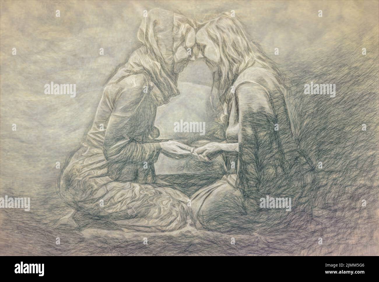 Cacao ceremony, heart opening medicine. Ceremony space and drawing ...