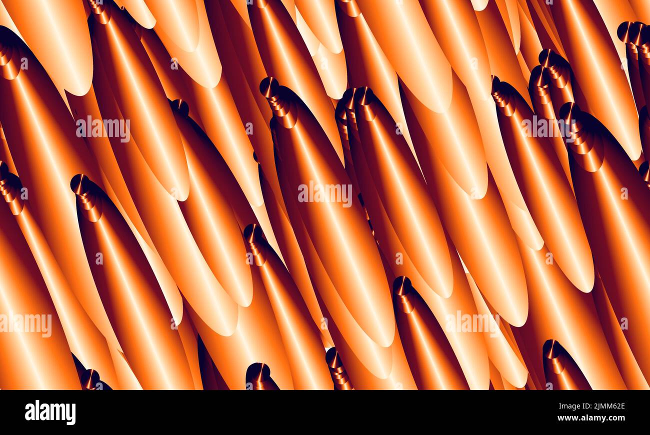 Big orange 3d abstract brush strokes. Oval or drop shape. Seamless ...