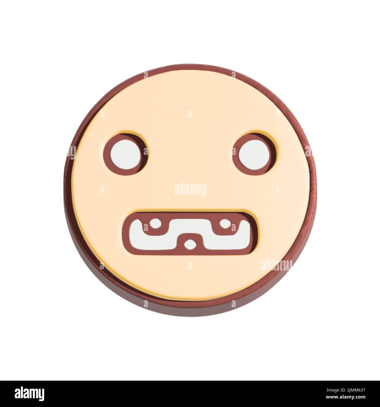 Smiley showing teeth 3d illustration. Cartoon character isolated on ...