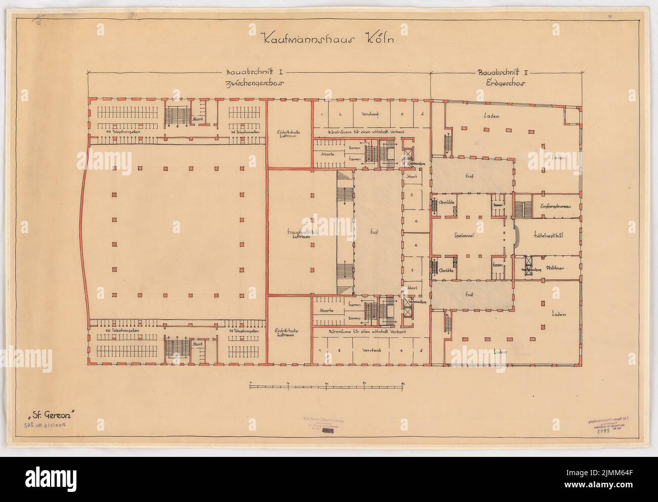 Poelzig Hans (1869-1936), Kaufmannshaus, Cologne (approx. 1921 ...