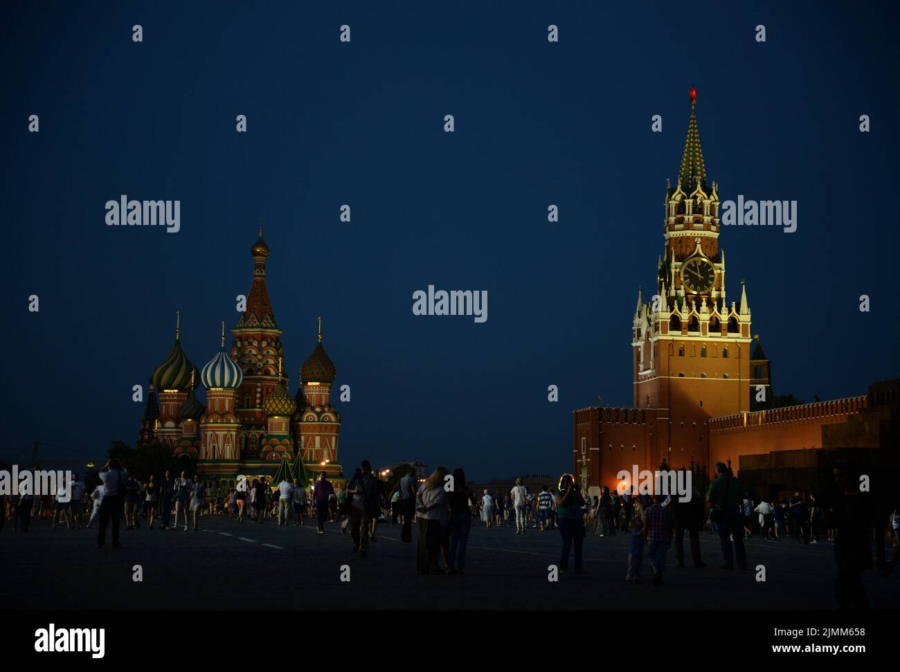 The night view o the Red square in Moscow Stock Photo - Alamy
