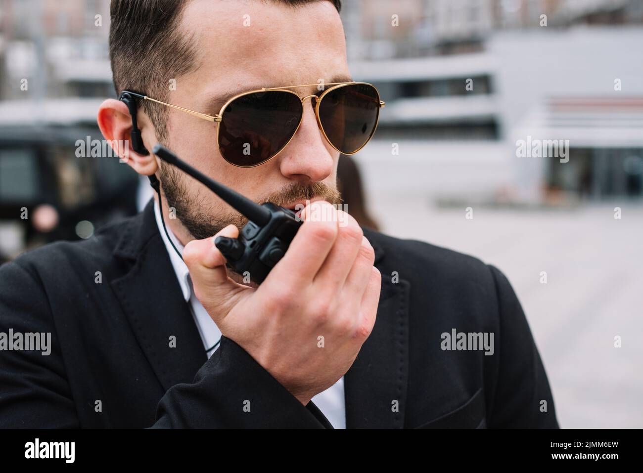 Close protection officer hi-res stock photography and images - Alamy