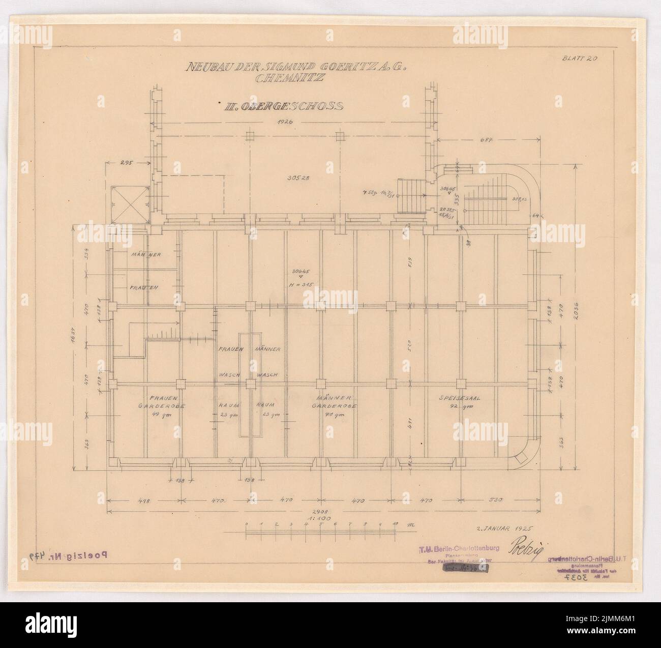 Poelzig Hans (1869-1936), Sigmund Goeritz AG factory, Chemnitz (02.01. ...
