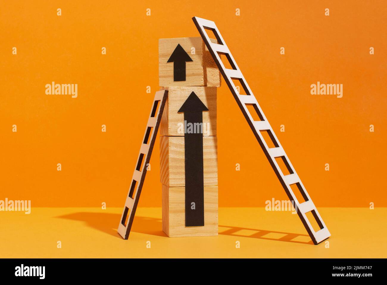 Wooden block ladder success hi-res stock photography and images - Alamy