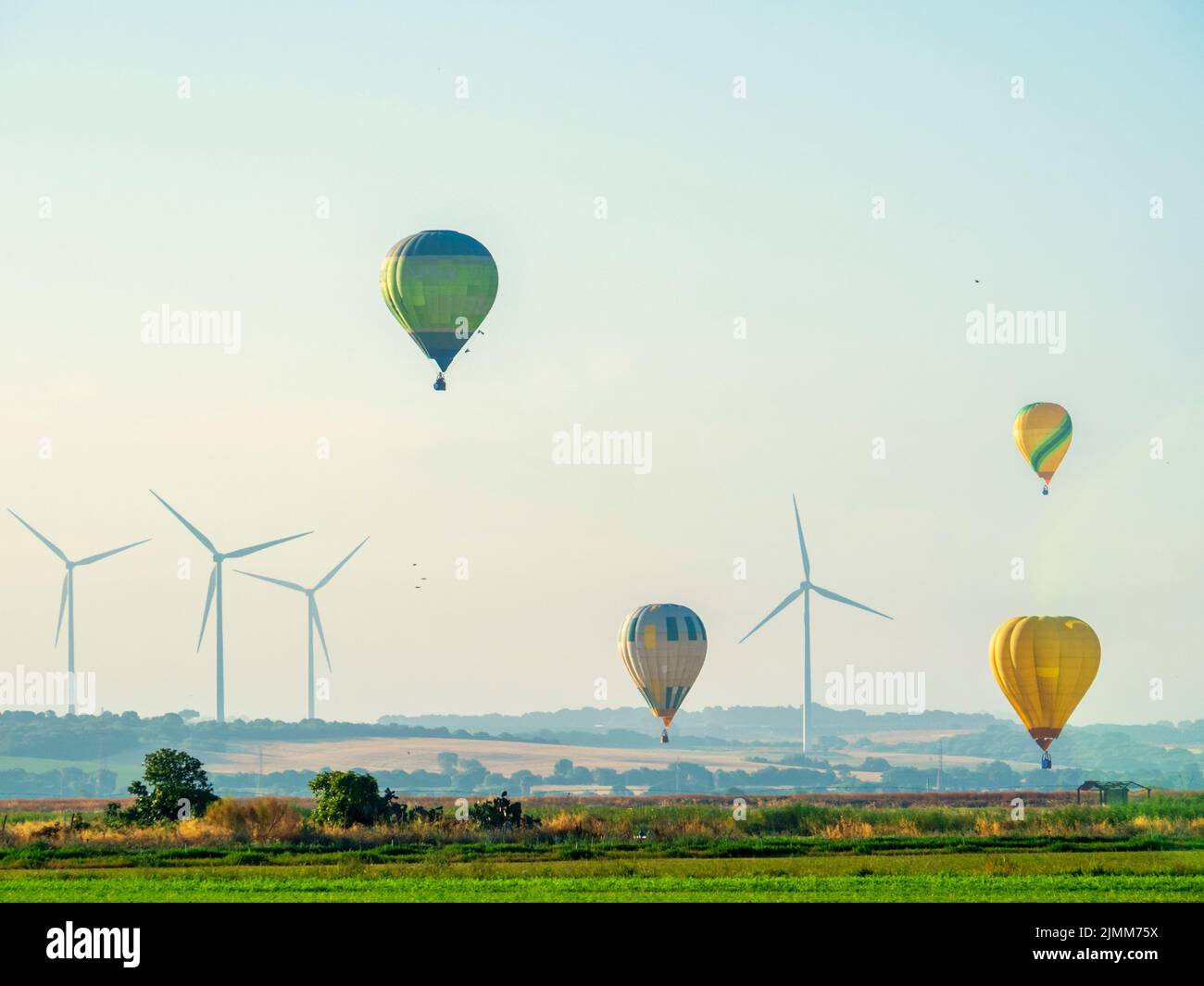 Spanish hot-air balloon championship in the province of Cadiz Stock ...