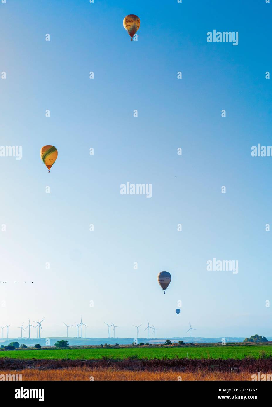 Spanish hot-air balloon championship in the province of Cadiz Stock ...