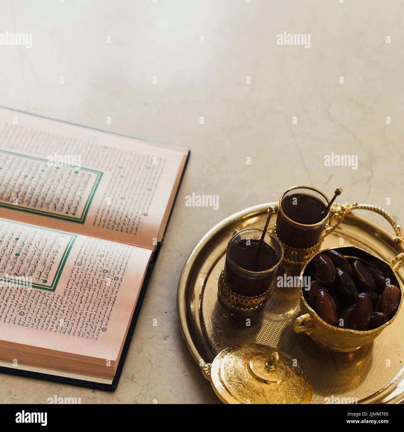 Ramadan concept with quran dates Stock Photo - Alamy