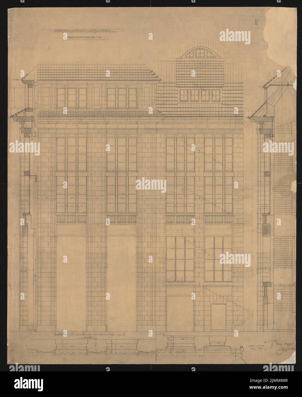 Messel Alfred (1853-1909), Wertheim, Leipziger Straße, Berlin. 3 ...