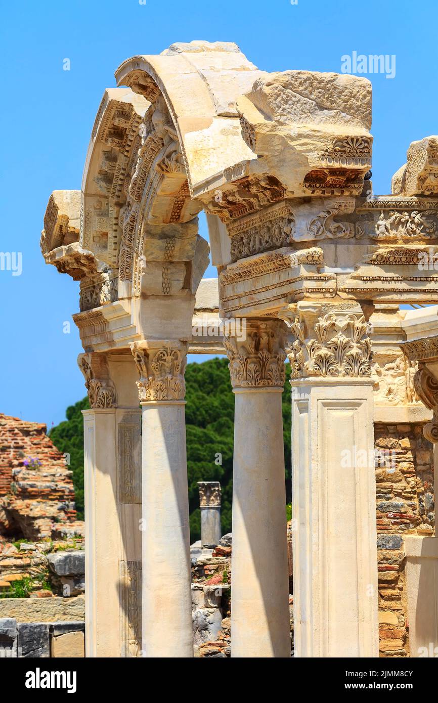 Temple of hadrian ruins in Ephesus, Turkey Stock Photo - Alamy