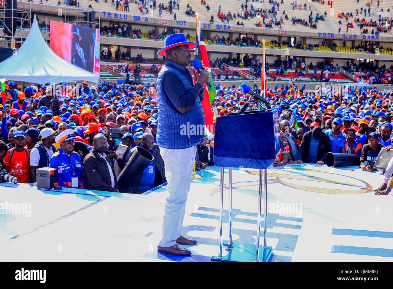 Nairobi, Kenya. 6th Aug, 2022. The Azimio la Umoja One Kenya presidential candidate raila Odinga ...