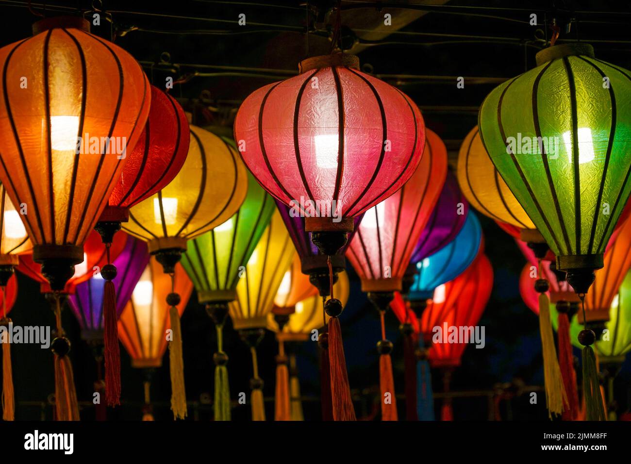 Lanterns of colorful summer festival Stock Photo - Alamy