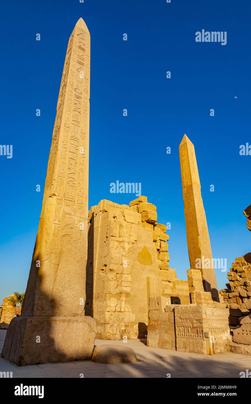 View of the obelisk of Pharaoh Thutmosis I and obelisk of Pharaoh ...