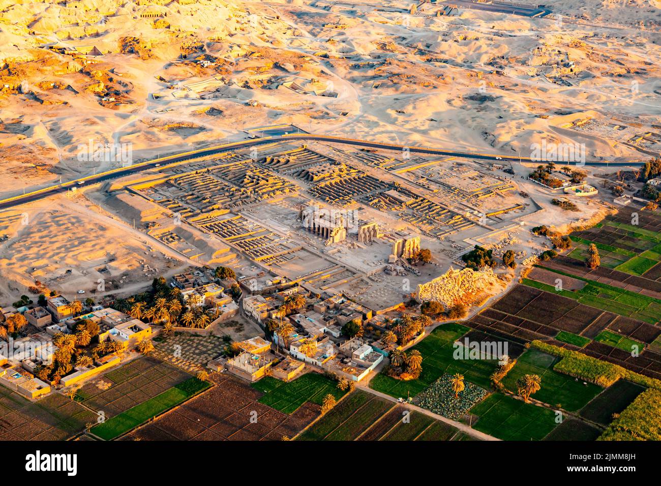 Aerial view The Temple of Ramesseum for Ramses II in Theban Necropolis ...