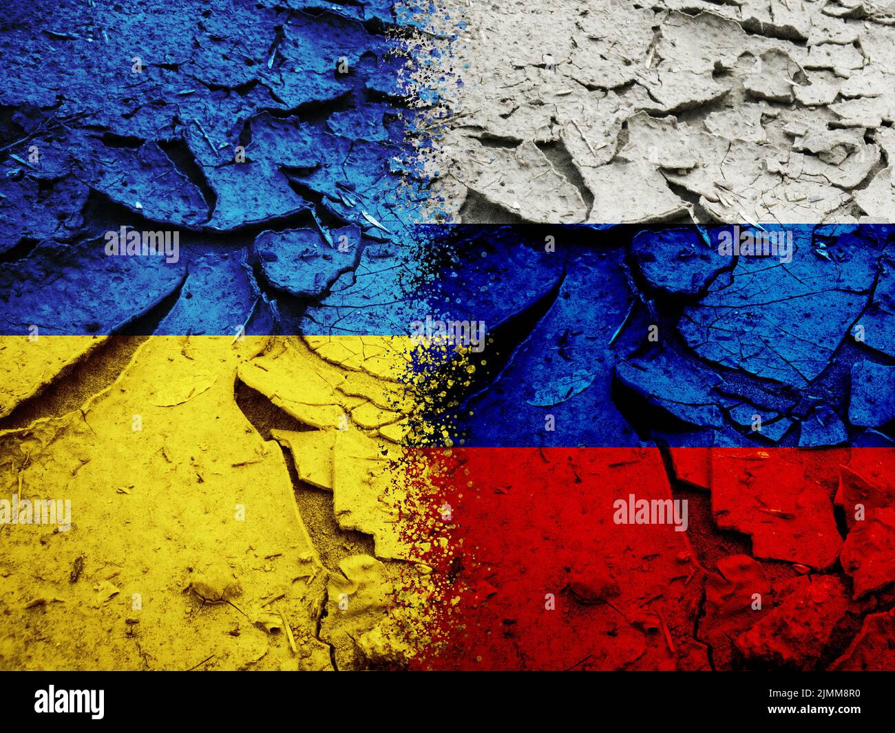 Flags of ukraine and russia war ukraine vs russia hi-res stock ...