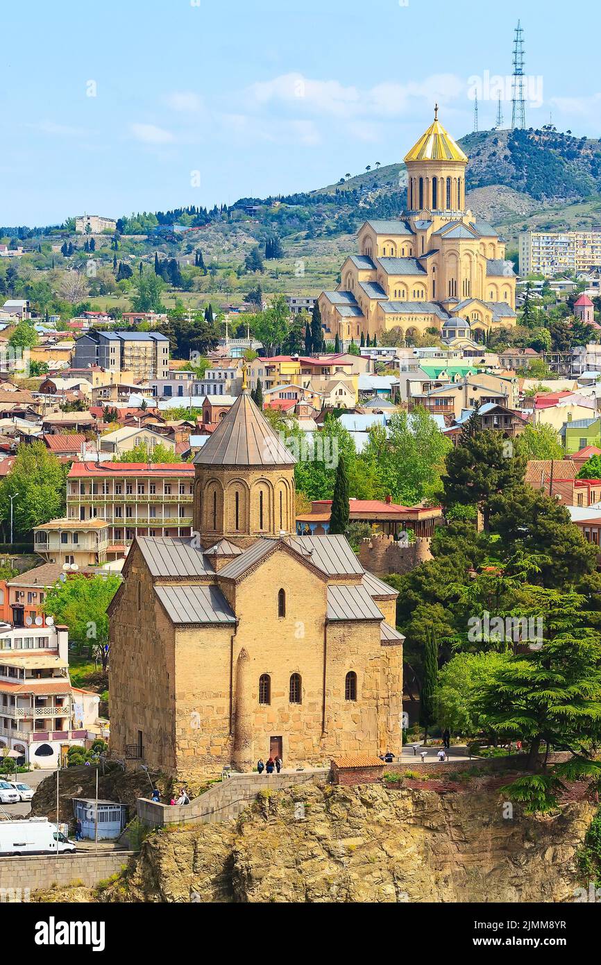 Tbilisi, Georgia aerial skyline with church Stock Photo - Alamy