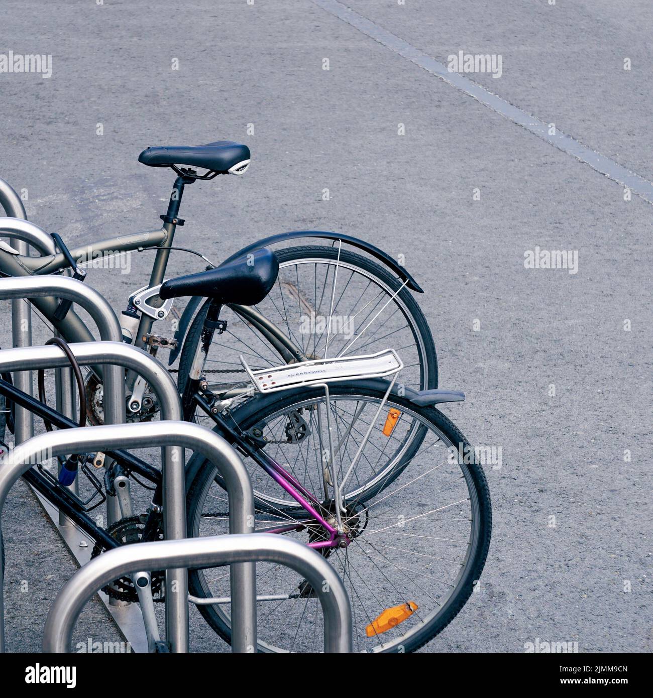 bicycle on the street, mode of transportation in the city Stock Photo ...