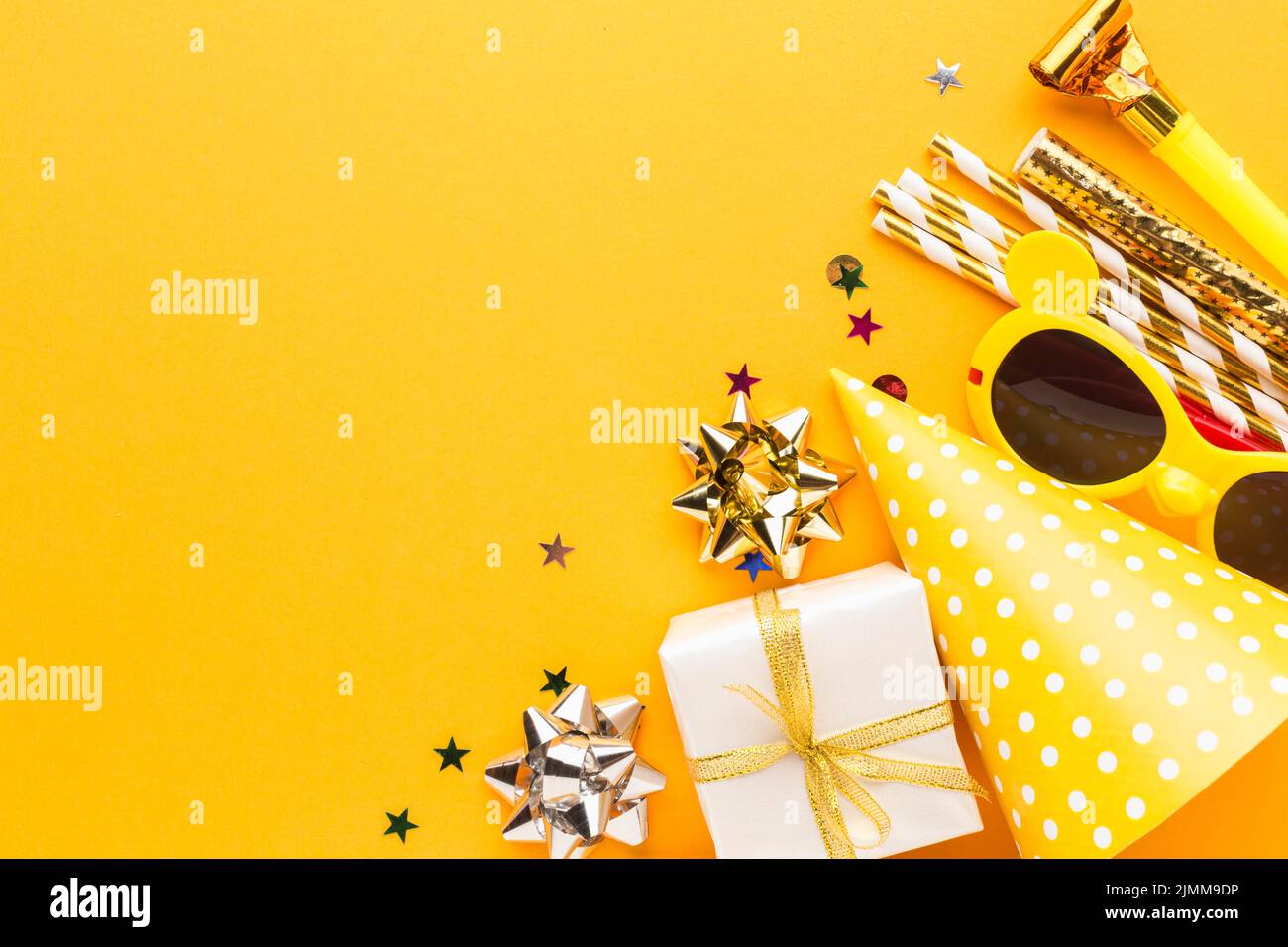 Top view party still life Stock Photo - Alamy