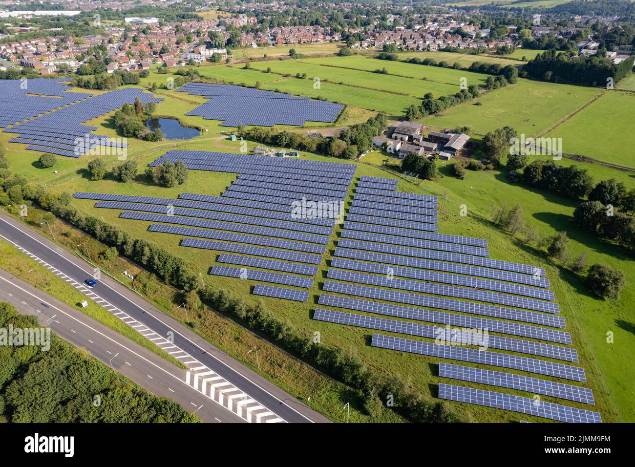 Solar panels in aerial view renewable energy Stock Photo - Alamy