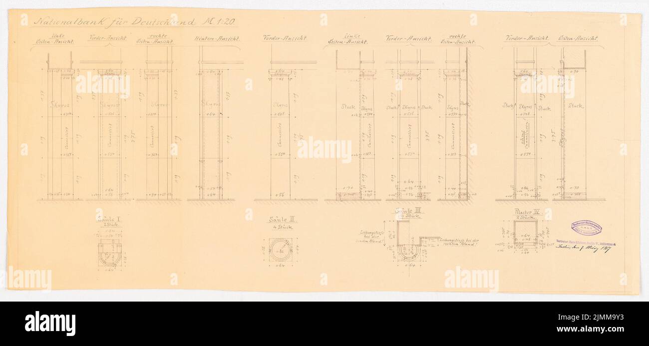 Messel Alfred (1853-1909), National Bank commercial building, Berlin ...