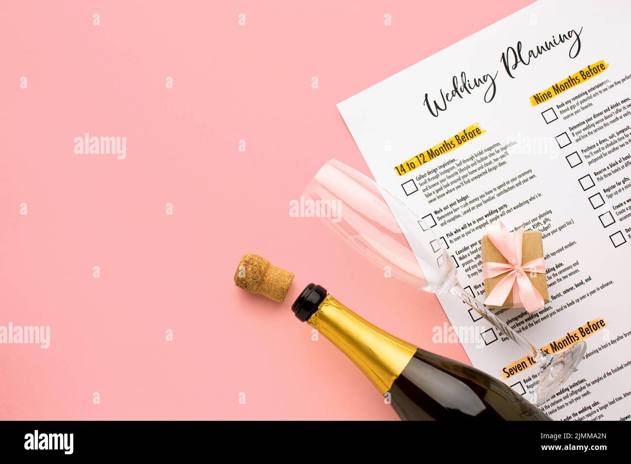 Champagne wedding planner concept Stock Photo - Alamy