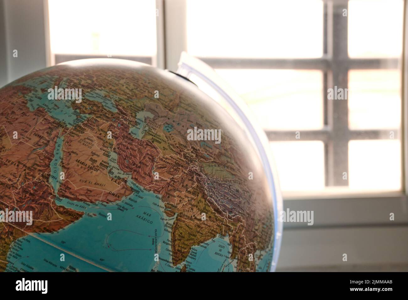 A huge globe pf the Earth against the windows Stock Photo - Alamy