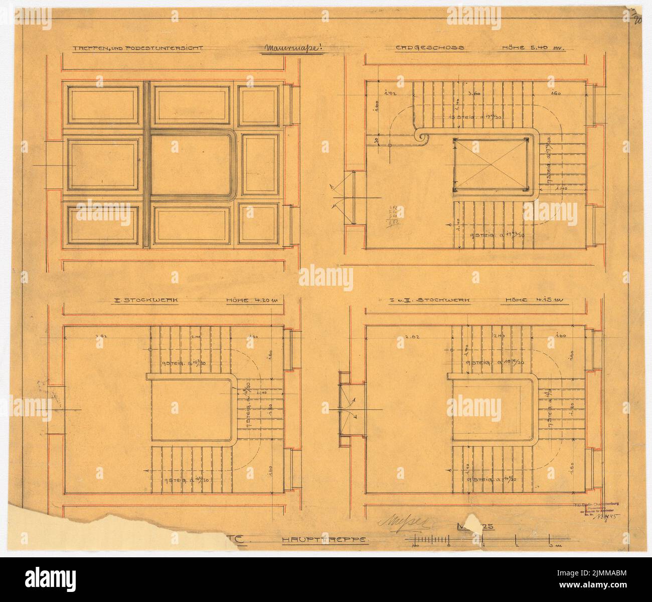 Messel Alfred (1853-1909), Schulte, Berlin (1905), 3 floor plans and ...