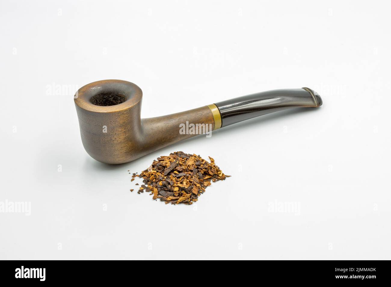 Wooden pipe for tobacco smoking closeup against white Stock Photo - Alamy