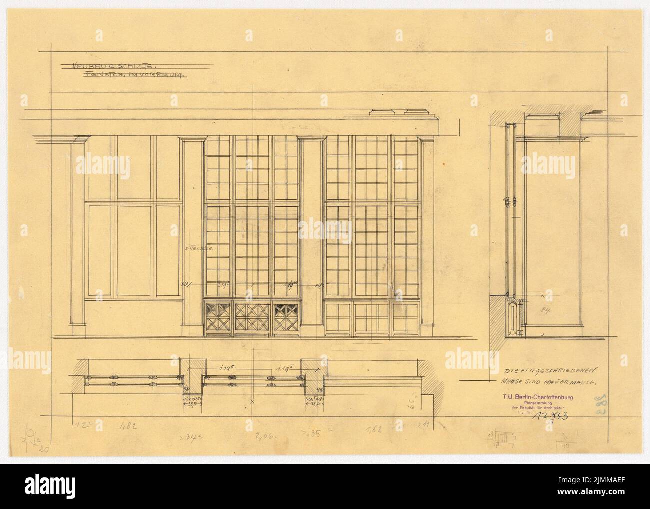 Messel Alfred (1853-1909), Schulte, Berlin (1905), anterior window ...