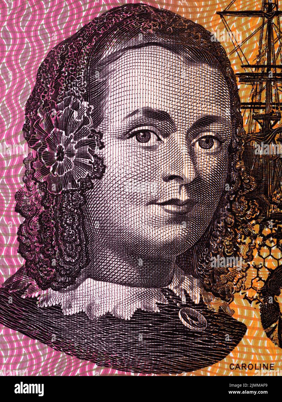 Caroline Chisholm portrait from Australian money - Dollars Stock Photo ...