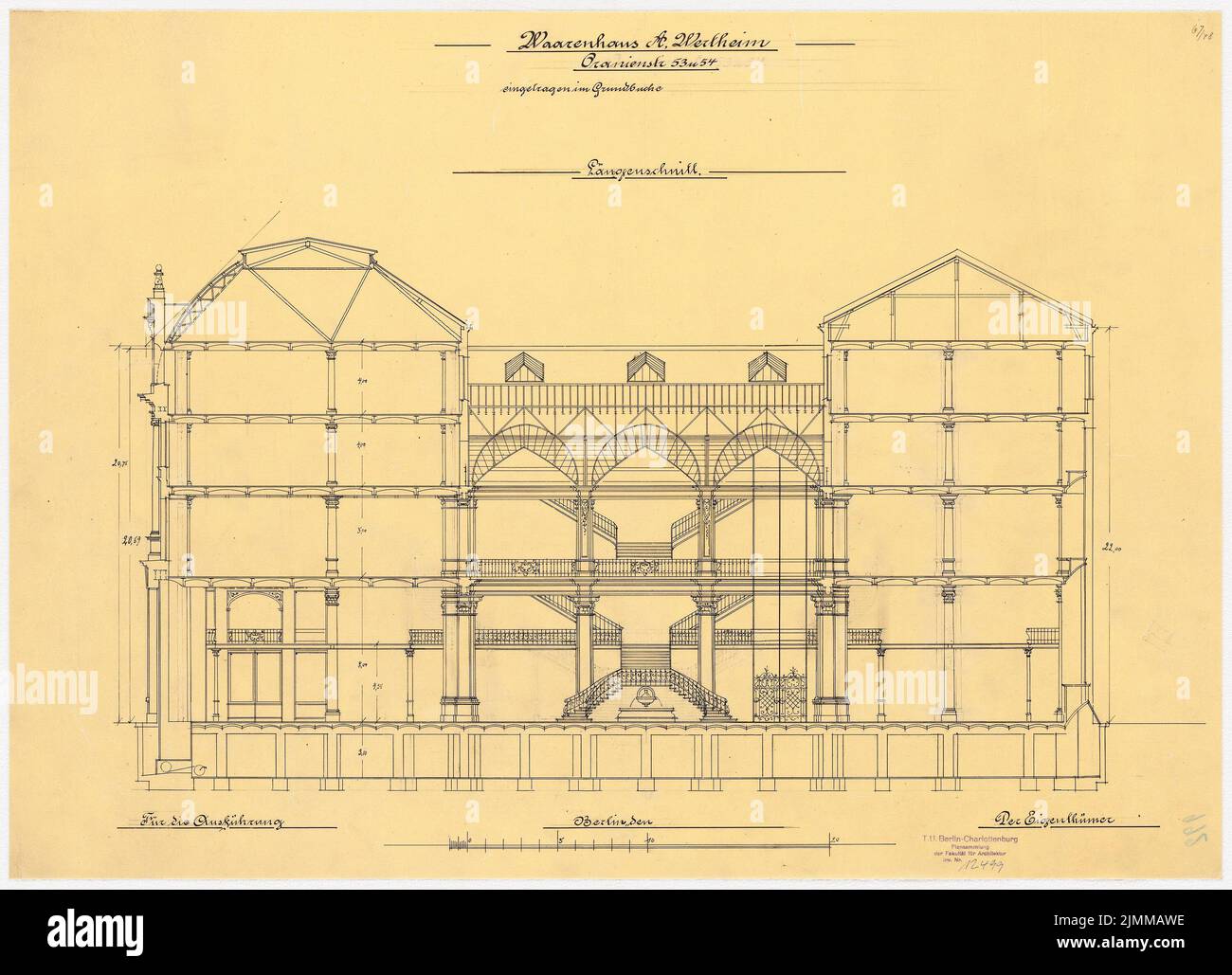 Messel Alfred (1853-1909), Wertheim, Oranienstraße, Berlin. Expansion ...