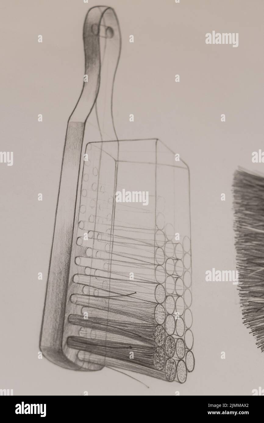 Study of the components of a shoe brush Stock Photo - Alamy
